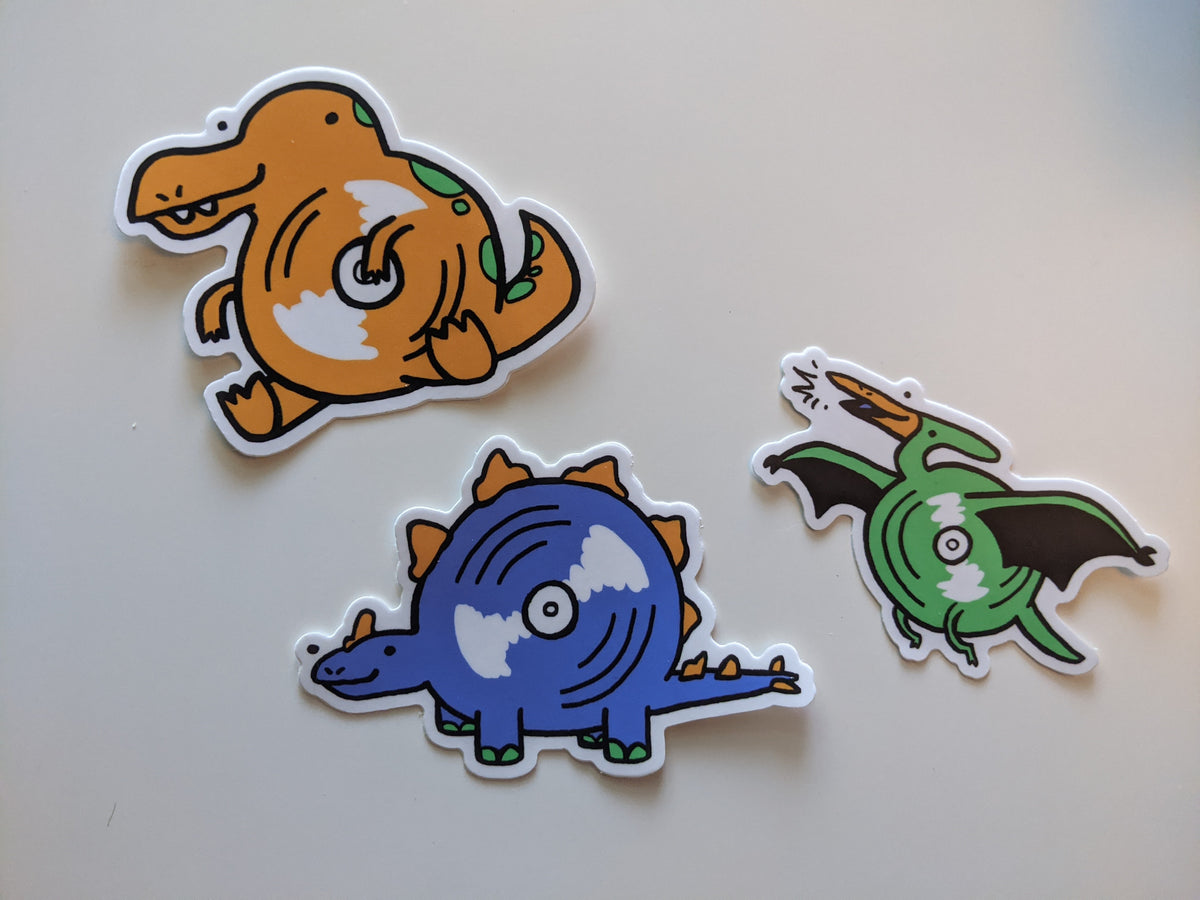 Vinyl-saur - 3 Pack - Sticker – Very Ok Vinyl